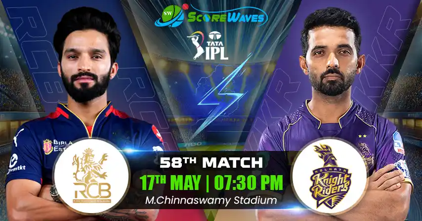 RCB vs KKR Match Prediction, Fantasy Cricket Tips, Pitch Report, and Playing XI of 58th Match of ...